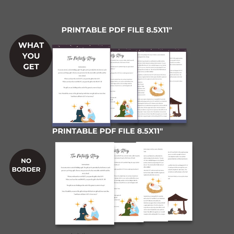 Nativity Story Left Right Party Game, PDF Printable, Holiday Activity ...