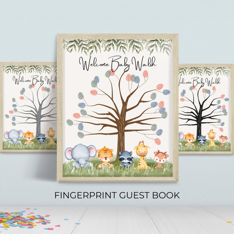 Fingerprint Tree Baby Shower - Etsy