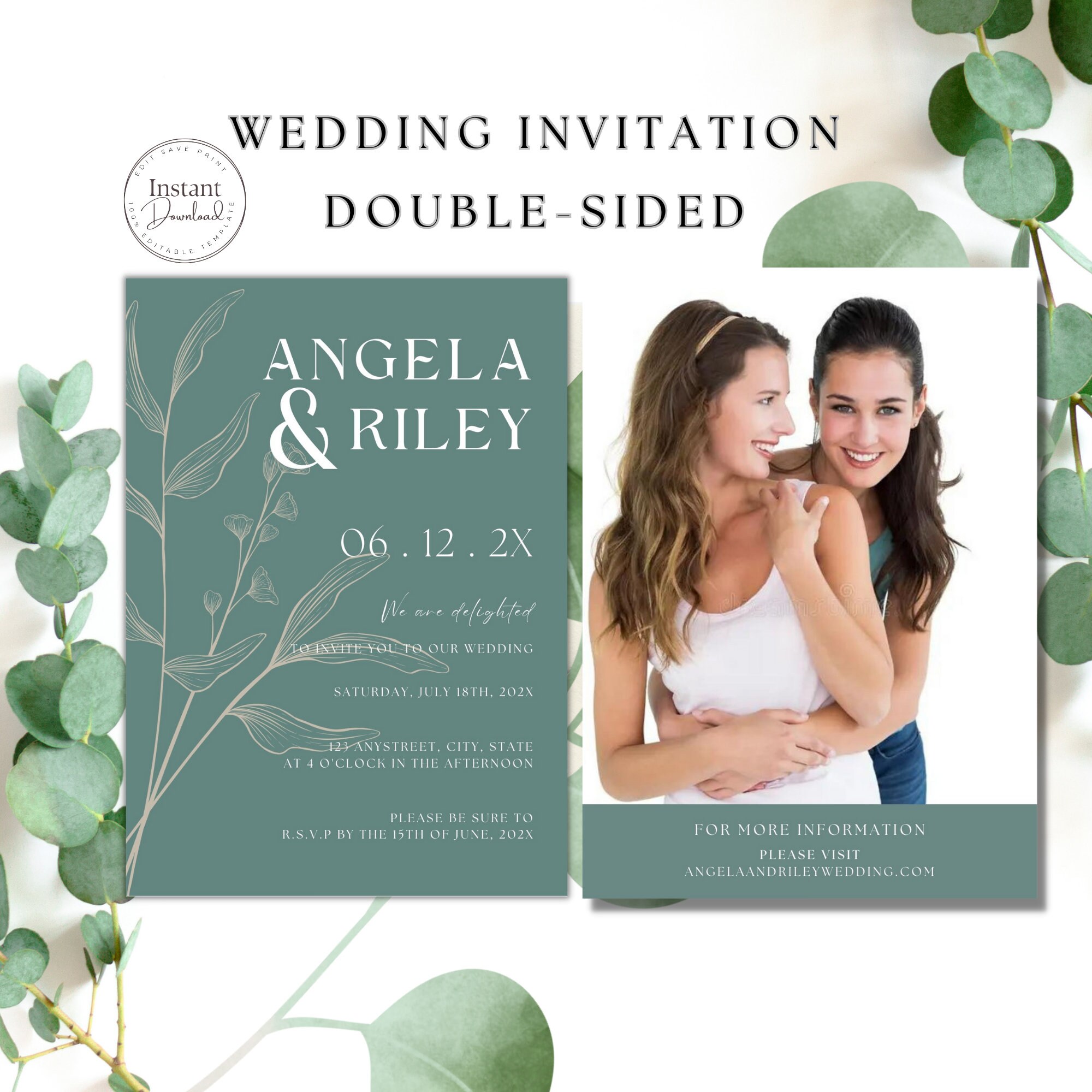 Men Gay Wedding Invitations