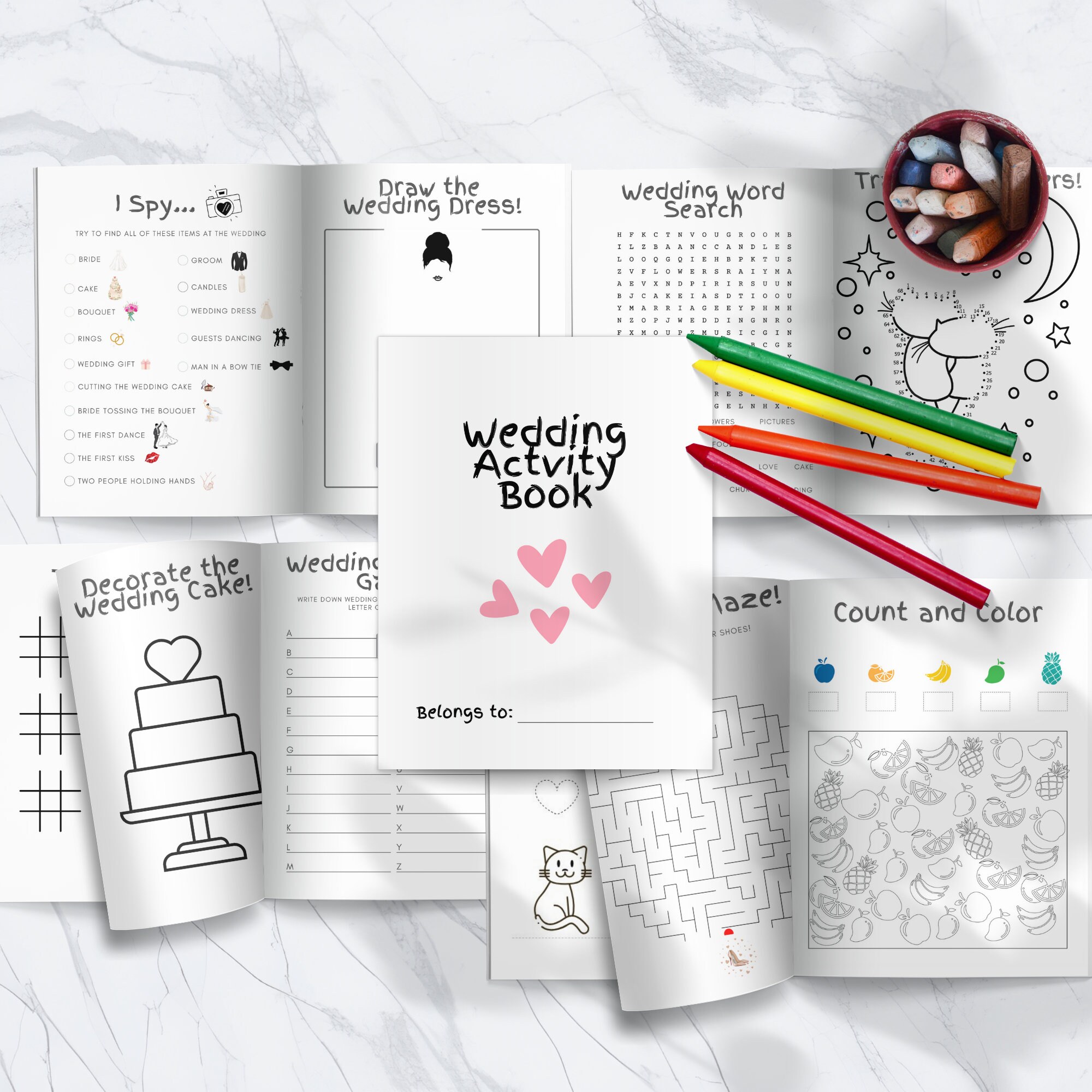 Wedding Activity Book for Kids Printable Instant Download Kids Coloring ...