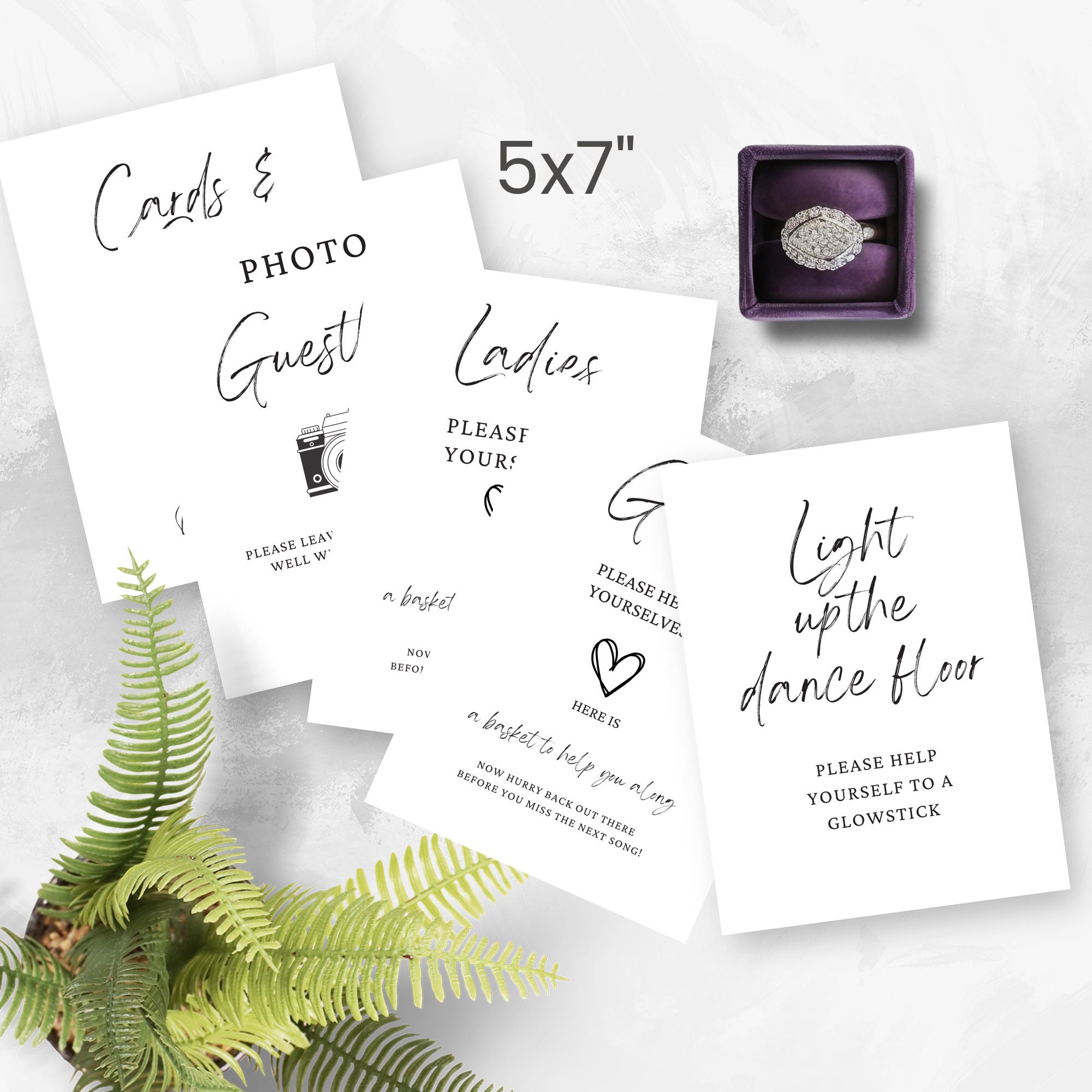 Minimalist Wedding Sign Bundle, Modern Wedding Sign Printable Bundle ...