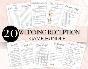 Wedding Table Games for Reception With Answers, Ready to Print Games ...
