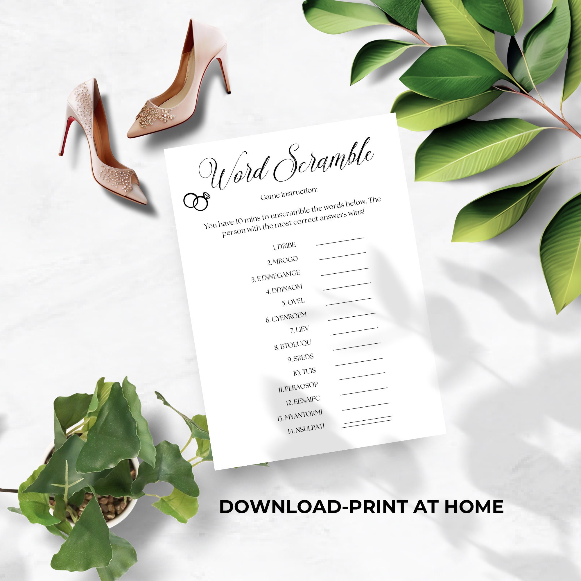 Editable Wedding Word Scramble Game With Answers, Wedding Reception ...