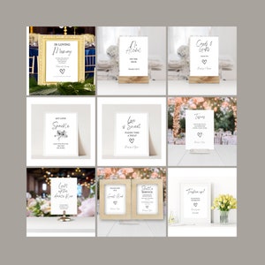 Wedding Signs Bundle, 20 Modern Wedding Signs Template, Minimalist ...