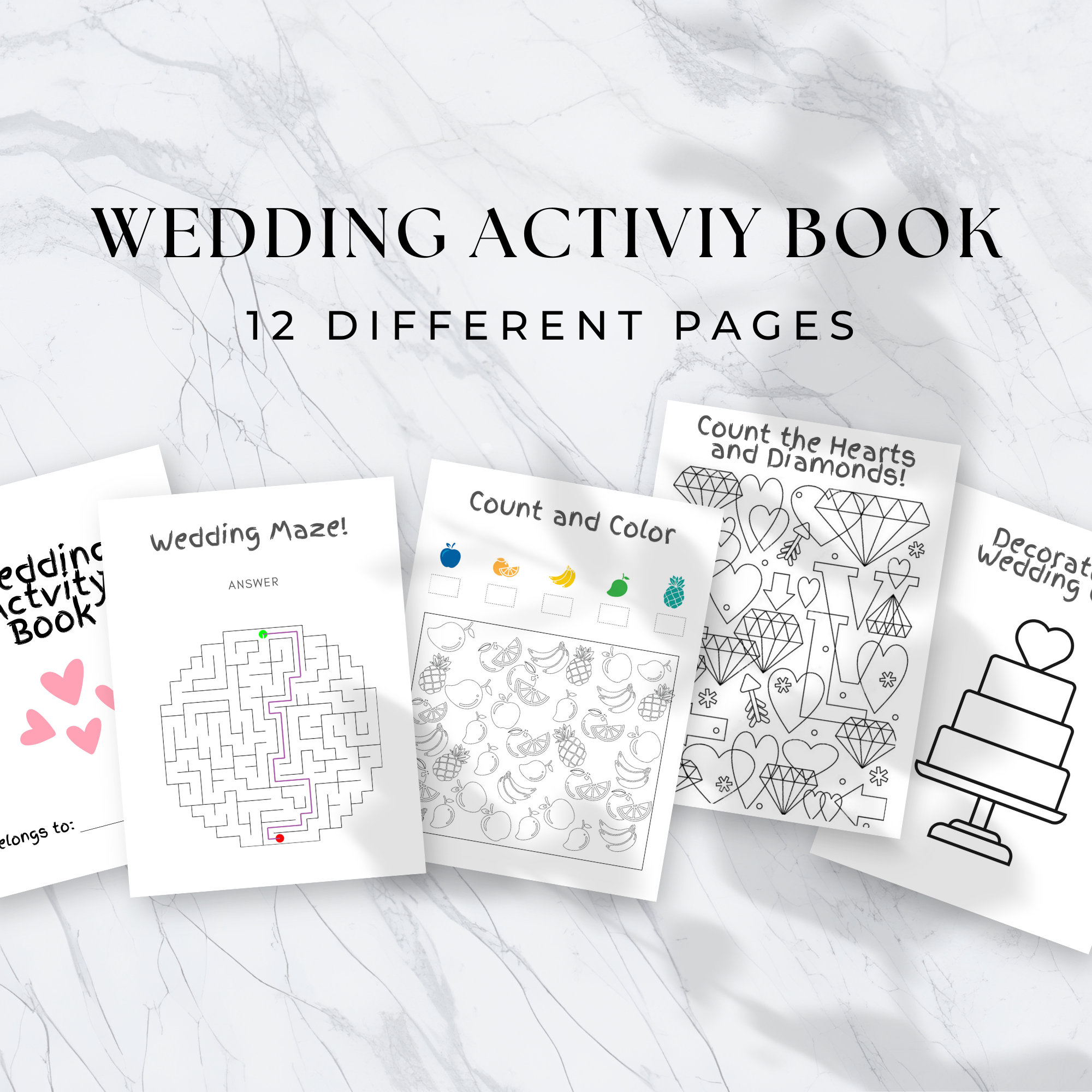 Wedding Activity Book for Kids Printable, Instant Download, Childrens ...