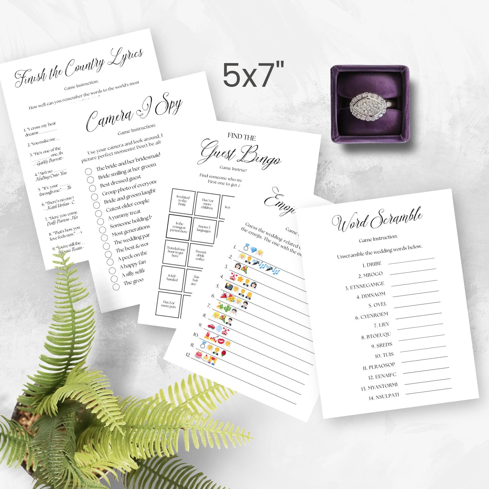 Wedding Table Games for Reception With Answers, Ready to Print Games ...