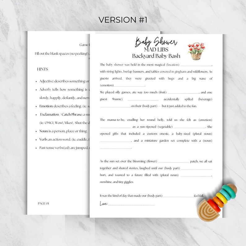 Baby Shower Mad Libs Game Printable Funny Fill-in-the-blank Baby Shower ...