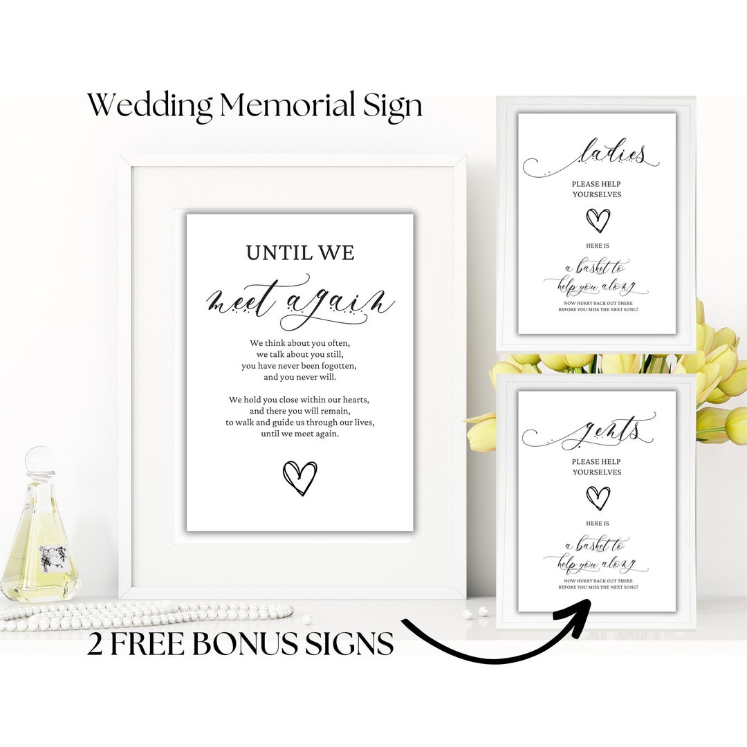 In Loving Memory Sign Wedding Printable, Wedding Memorial Signs ...