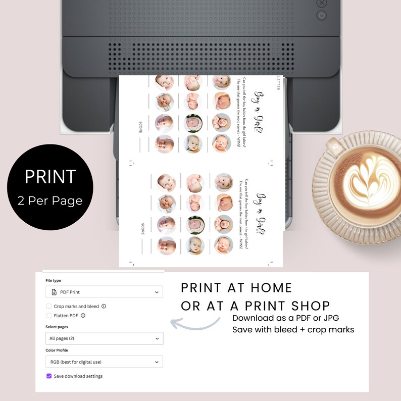 Labor or Horror Baby Shower Game, Minimalist Picture Quiz (PDF) - Etsy