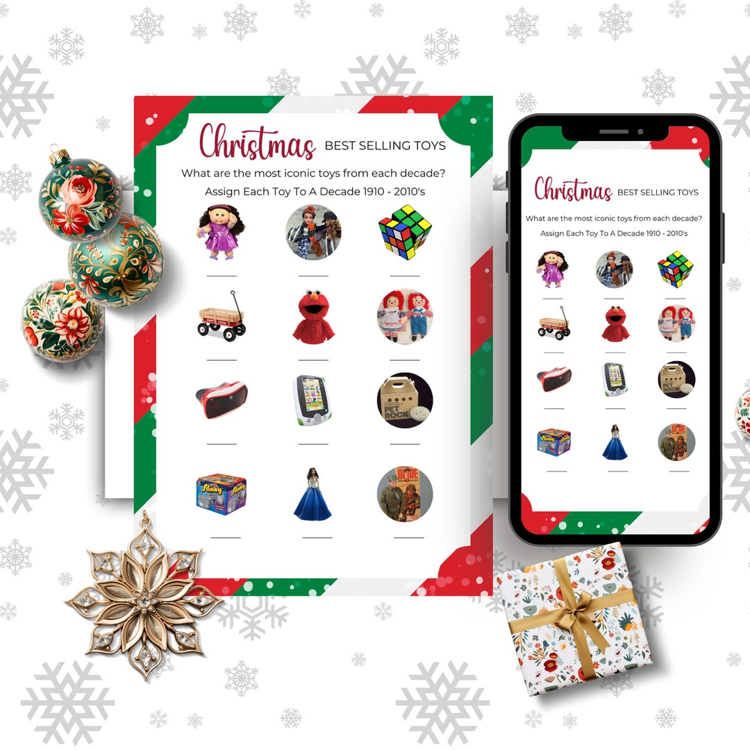 Christmas Toy Trivia Game Printable Guess the Decade Holiday Party Game ...