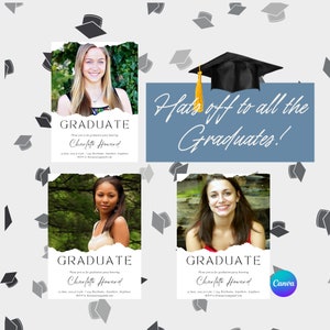Graduation Party Invitation With Photo, Grad Announcement Card, Instant ...