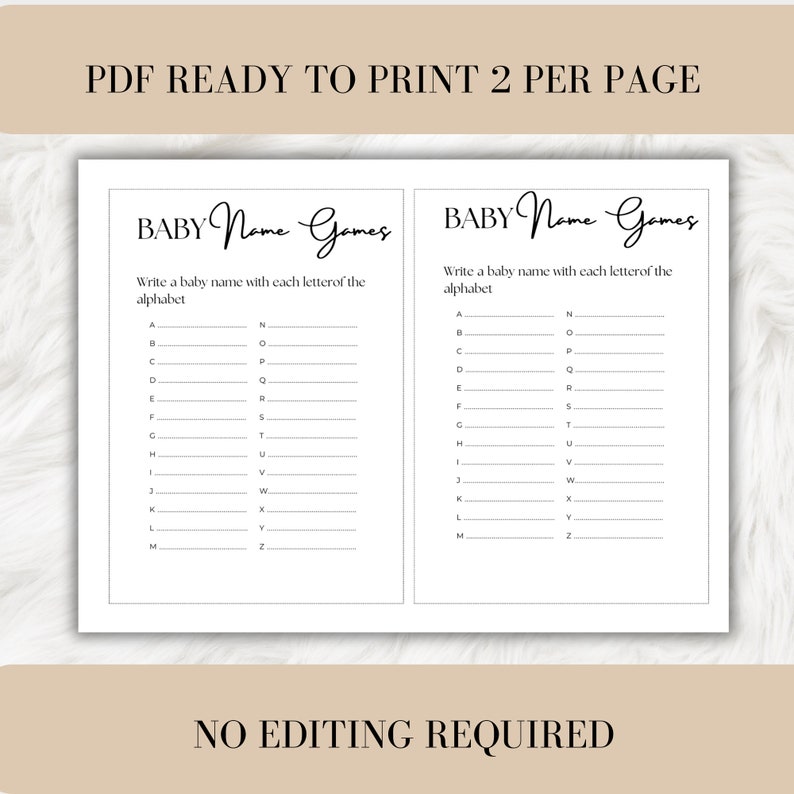 Baby Shower Games Bundle, Minimalist Printable, 35 Games (digital ...