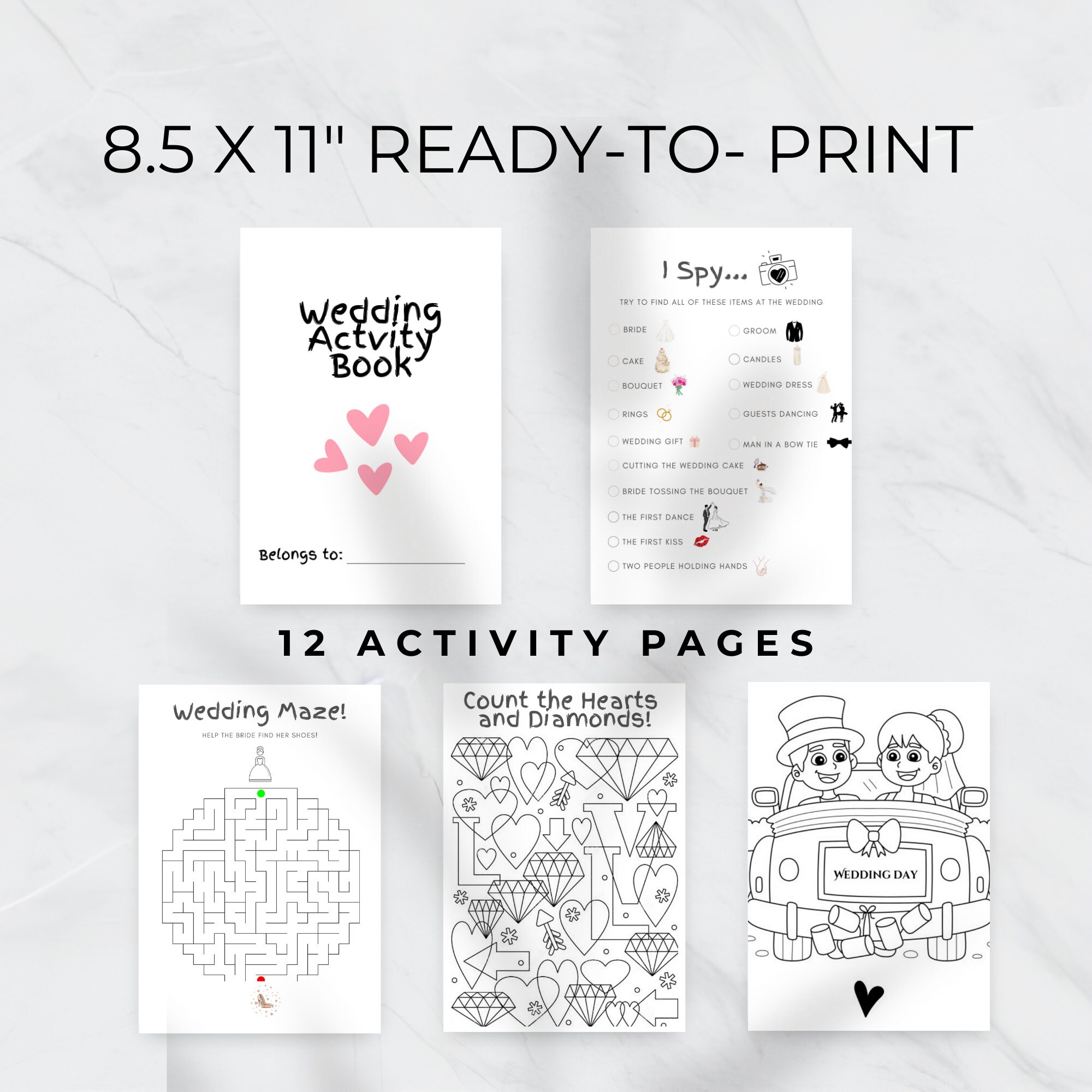 Wedding Activity Book for Kids Printable, Instant Download, Childrens ...