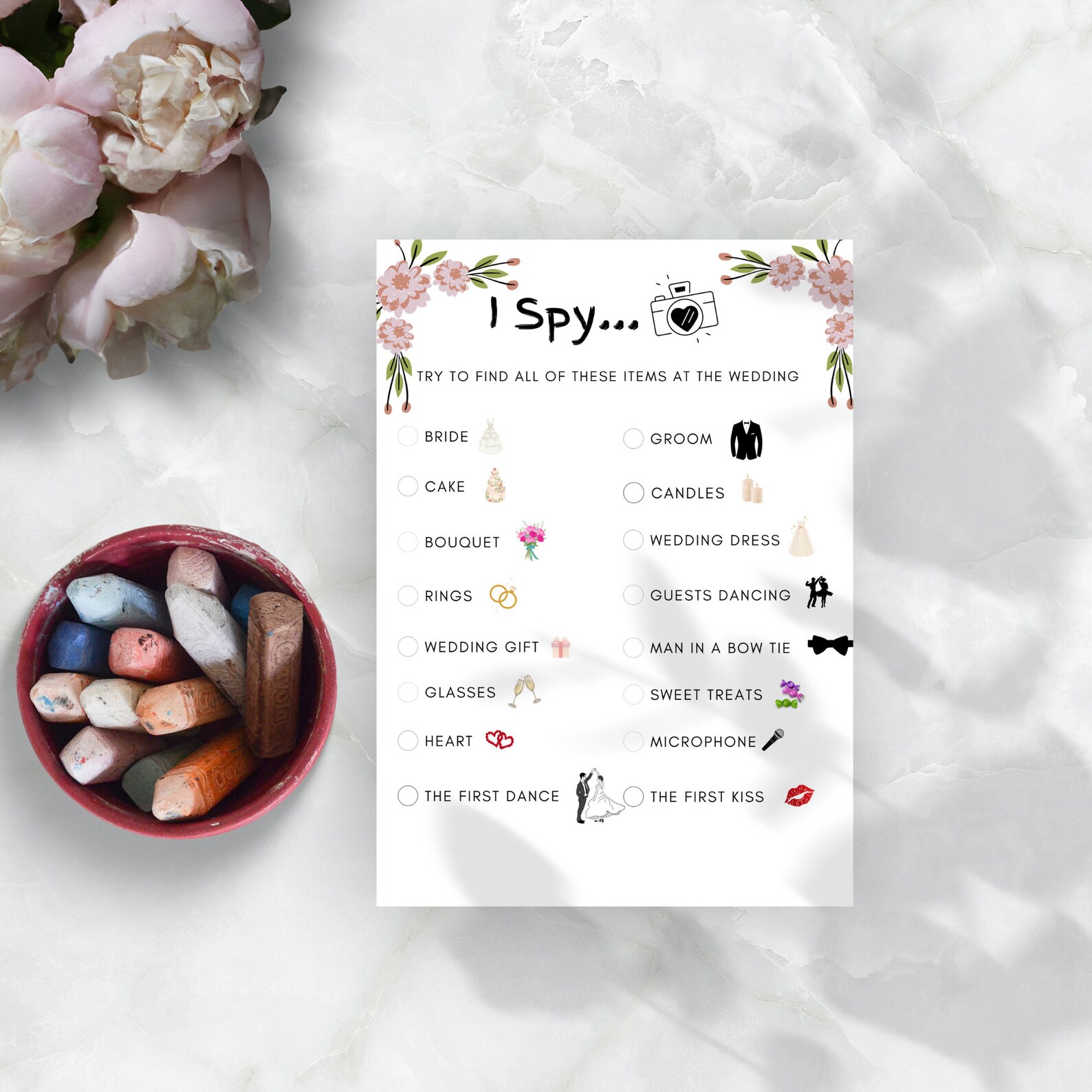 I Spy Wedding Game for Kids Photo Scavenger Hunt Wedding - Etsy