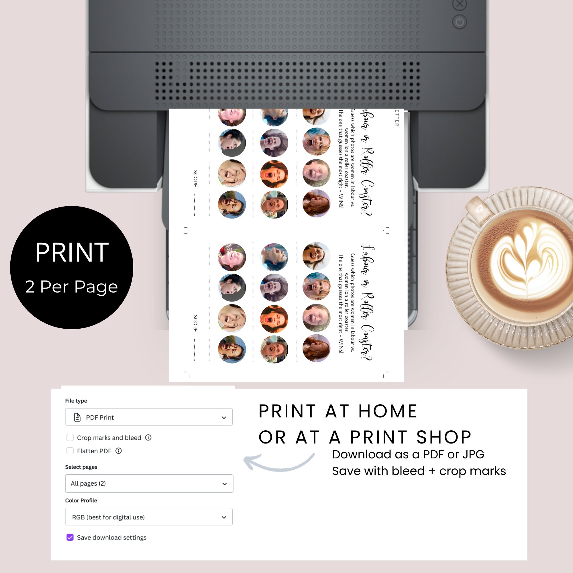 Fun Baby Shower Games Printable Labour or Roller Coaster - Etsy