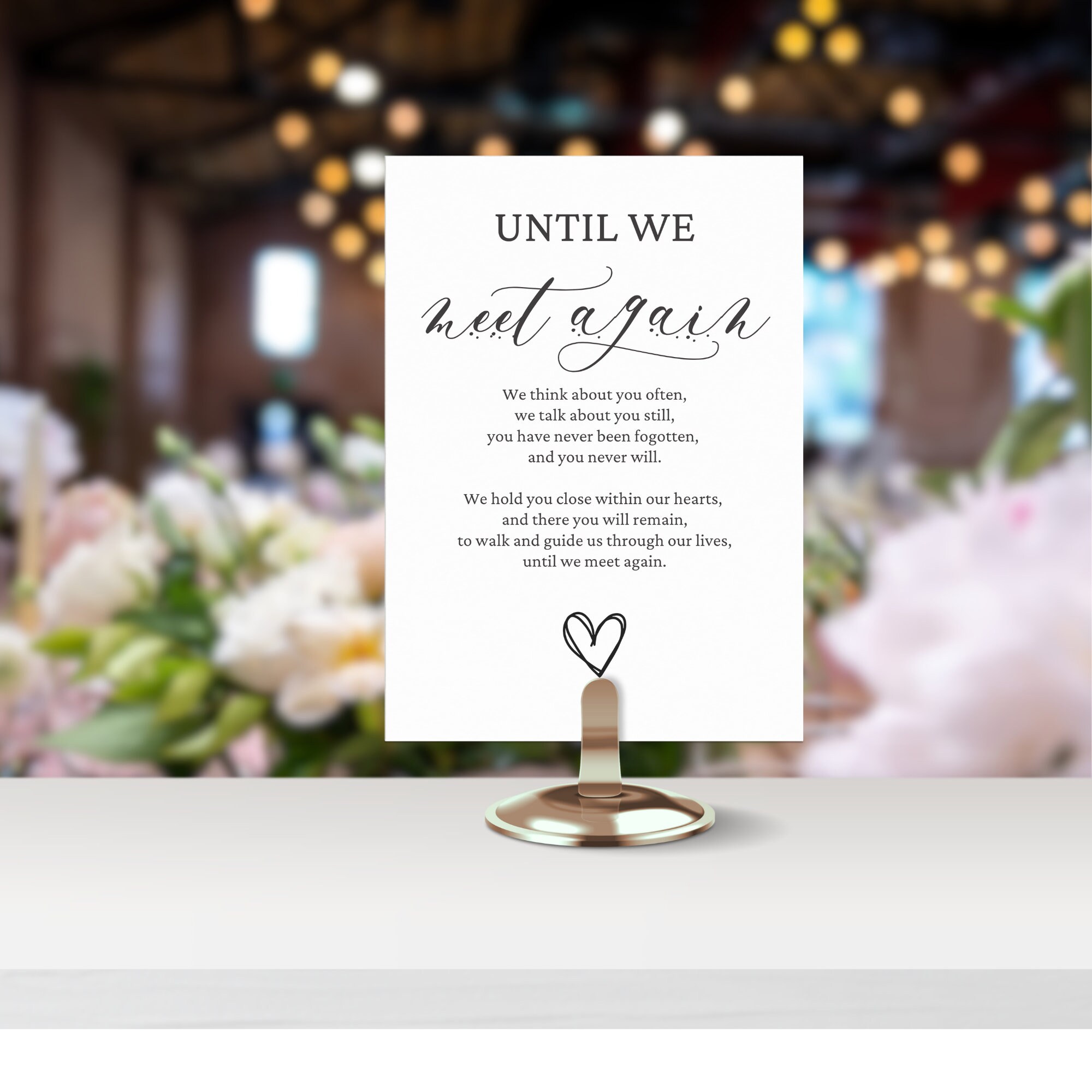 Until We Meet Again Sign, Memorial, Celebration of Life, Printable ...