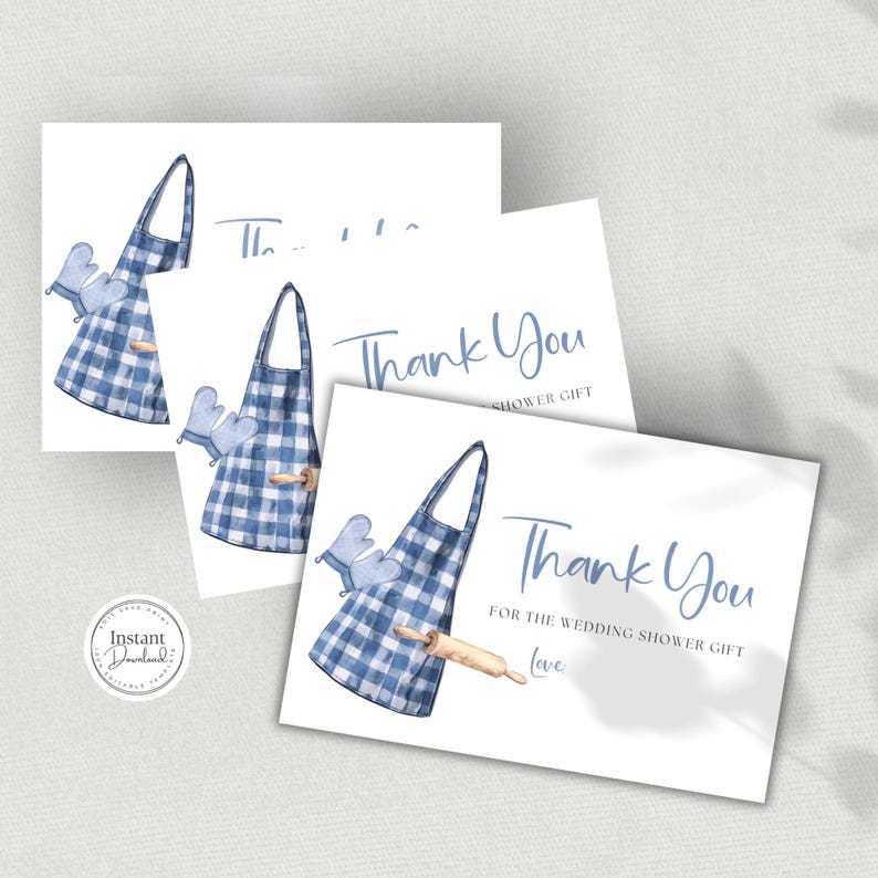 Kitchen Bridal Shower Thank You Card, Baking Theme (digital Download ...
