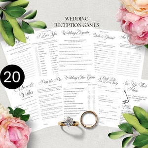 Printable Wedding Table Games for Reception With Answers, Ready to ...