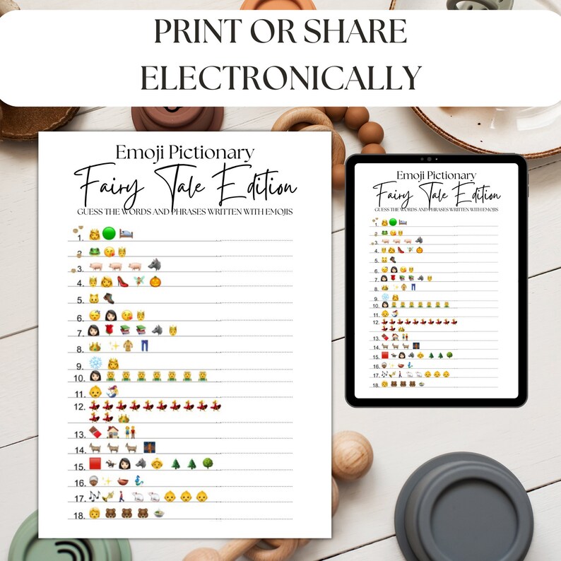 Printable Emoji Pictionary Baby Shower Games With Answer - Etsy