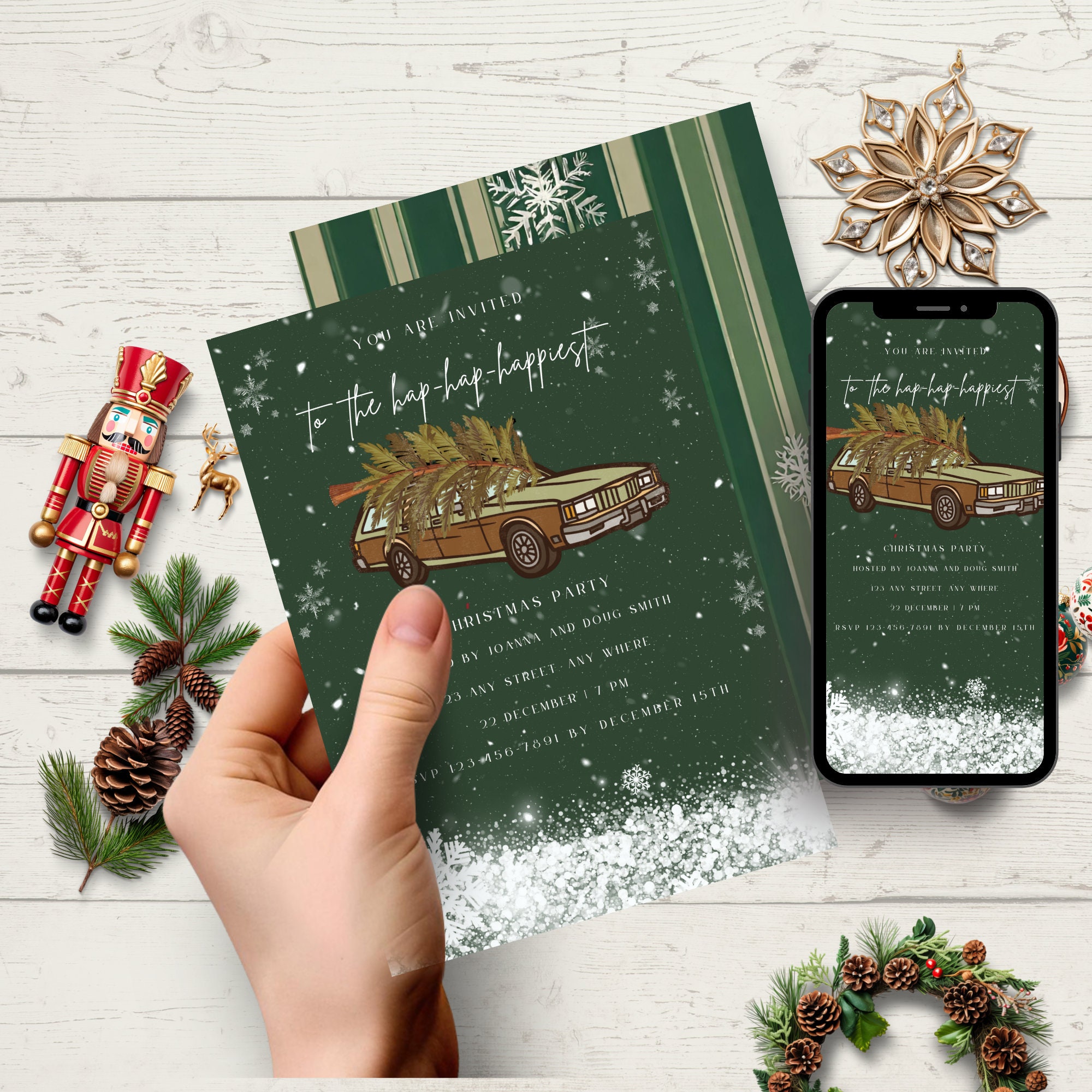 Funny Christmas Party Invitations, Holiday Email Template, Editable ...