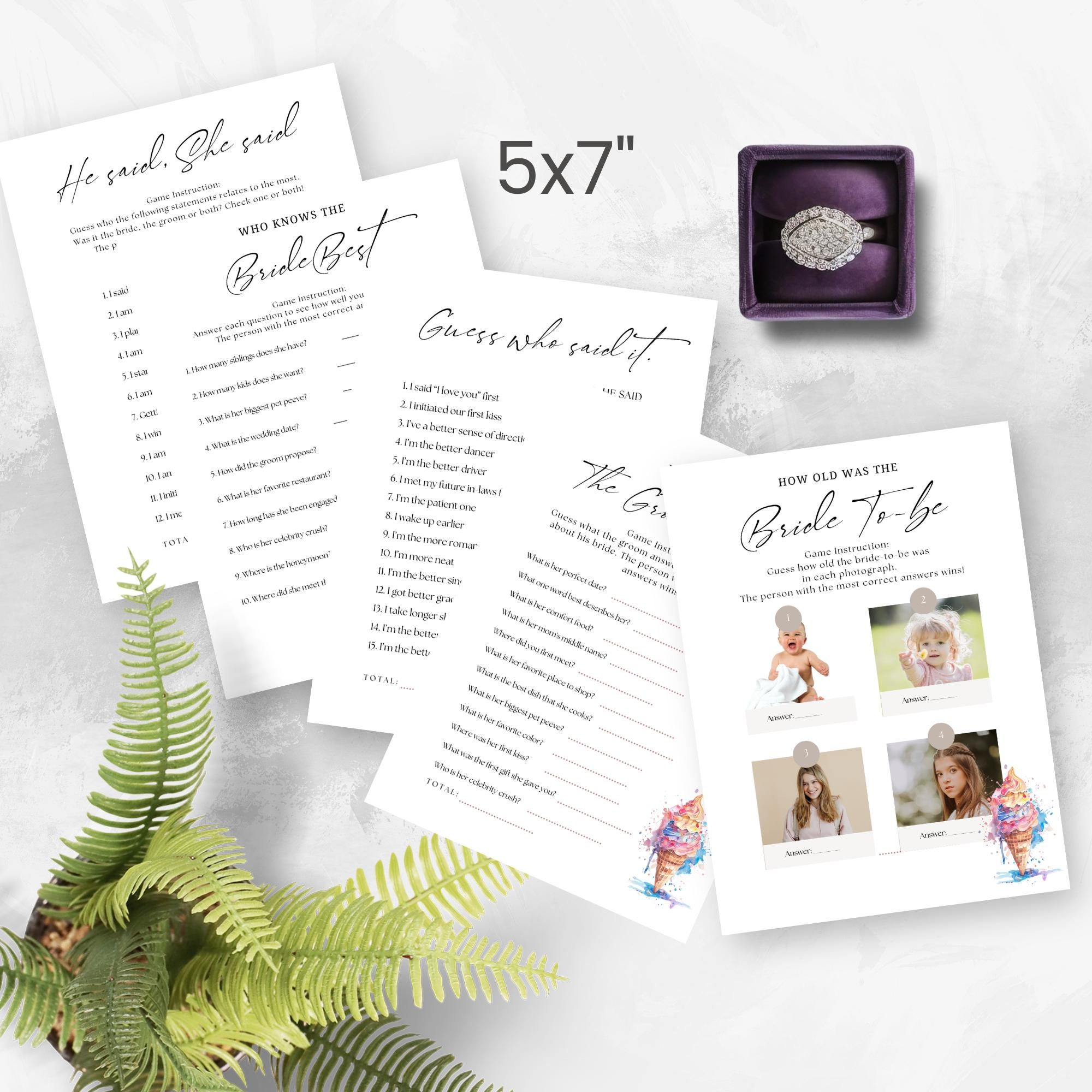 Scooped up Bridal Shower Games, Ice Cream Wedding Shower Games, Fun ...