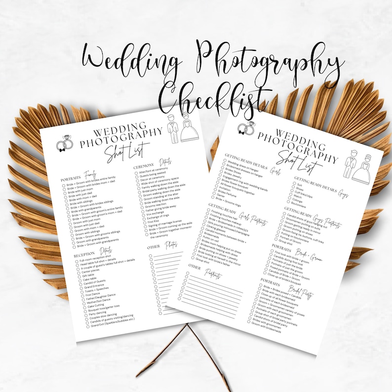 Printable Photographer Wedding Checklist | Photographer Wedding ...