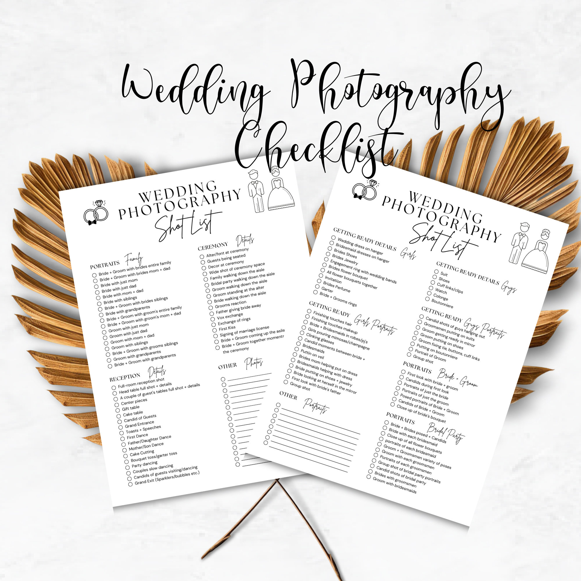 Wedding Photography Checklist Free Printable Download Printable