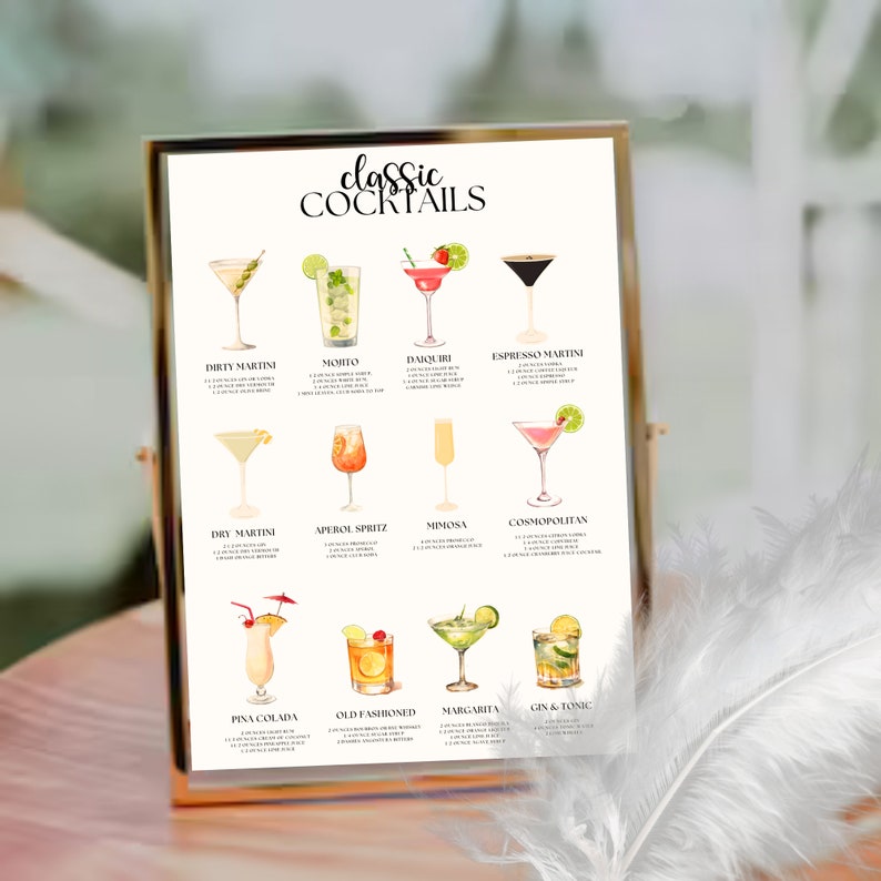 Signature Cocktail Sign Canva, Drink Sign Photo, Bar Cocktail Sign ...