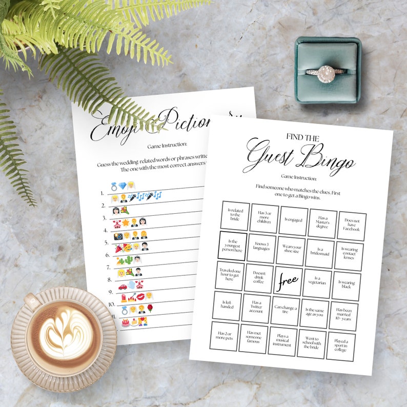 Printable Wedding Table Games for Reception With Answers, Ready to ...