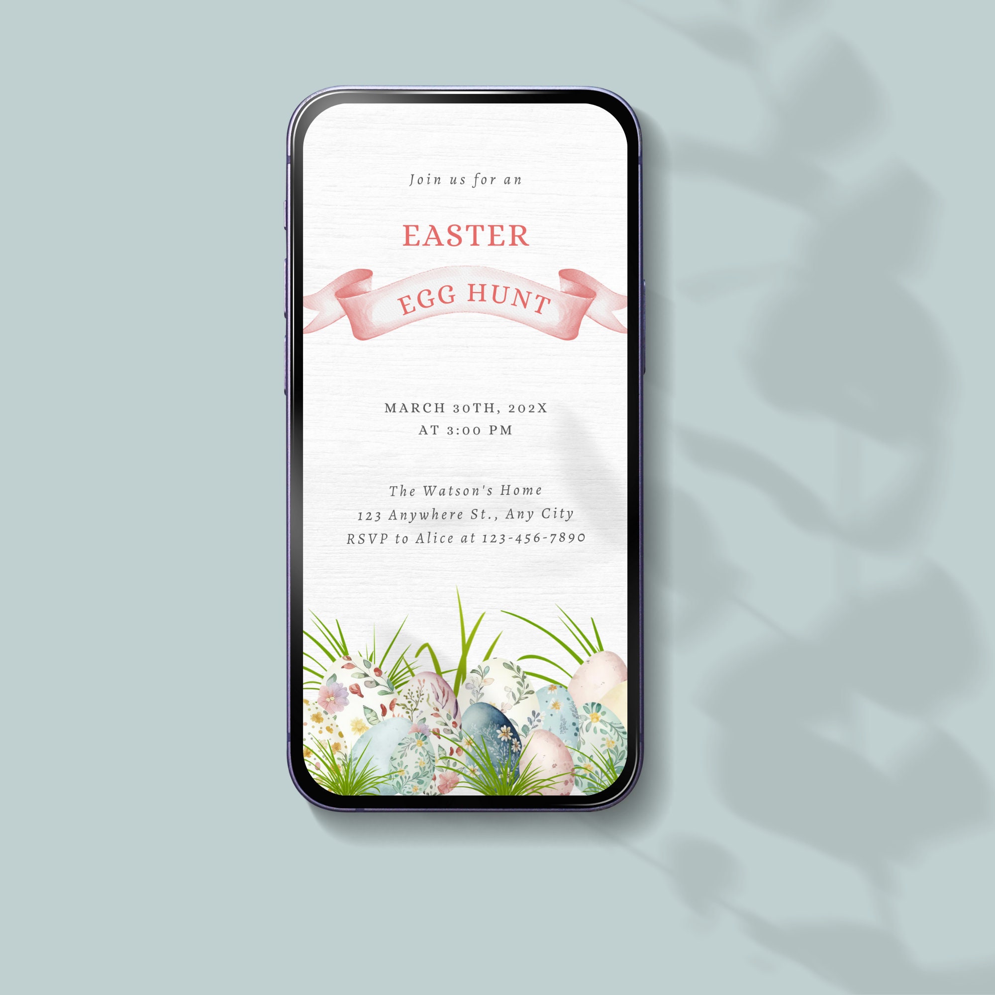 Editable Easter Egg Hunt Invitation, Easter Invitation for Kids ...