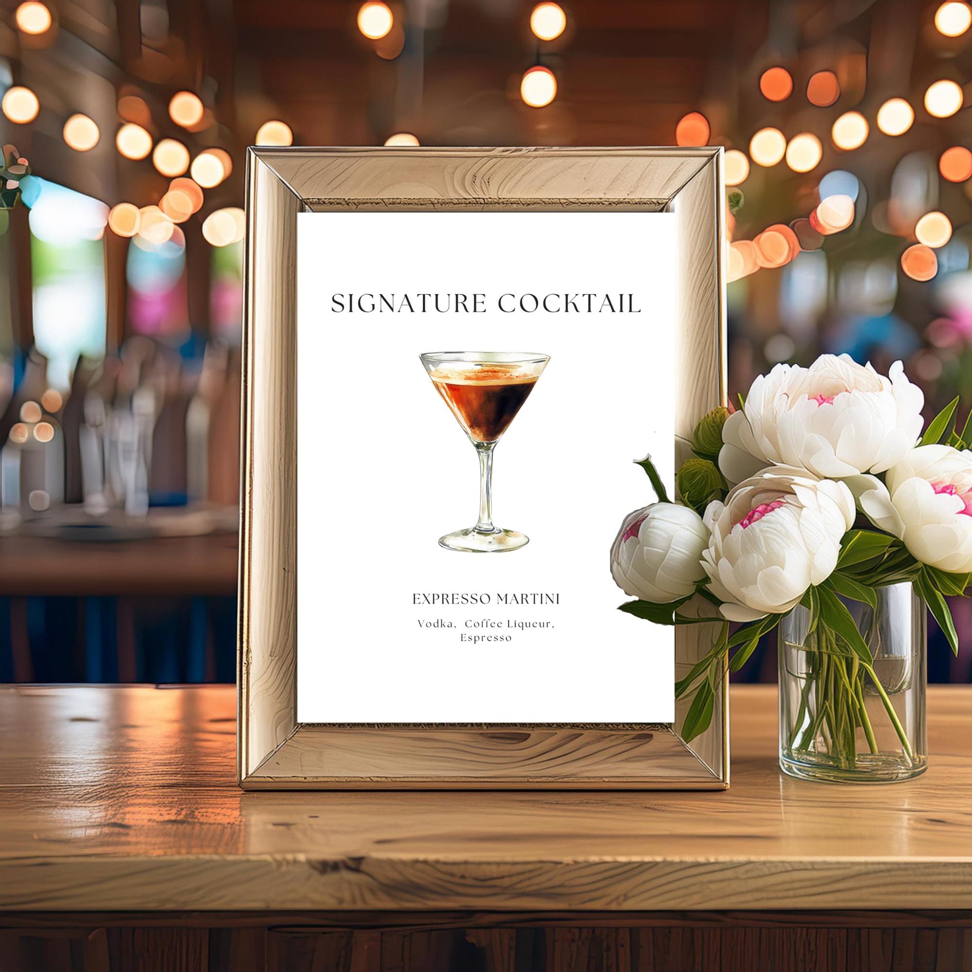Espresso Martini Signature Drink Sign Printable Wedding Bar Menu ...