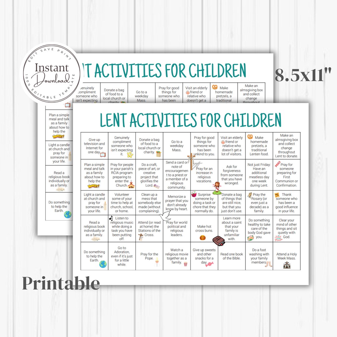Lent Activities for Kids, Activities for Families, Lent Calendar ...