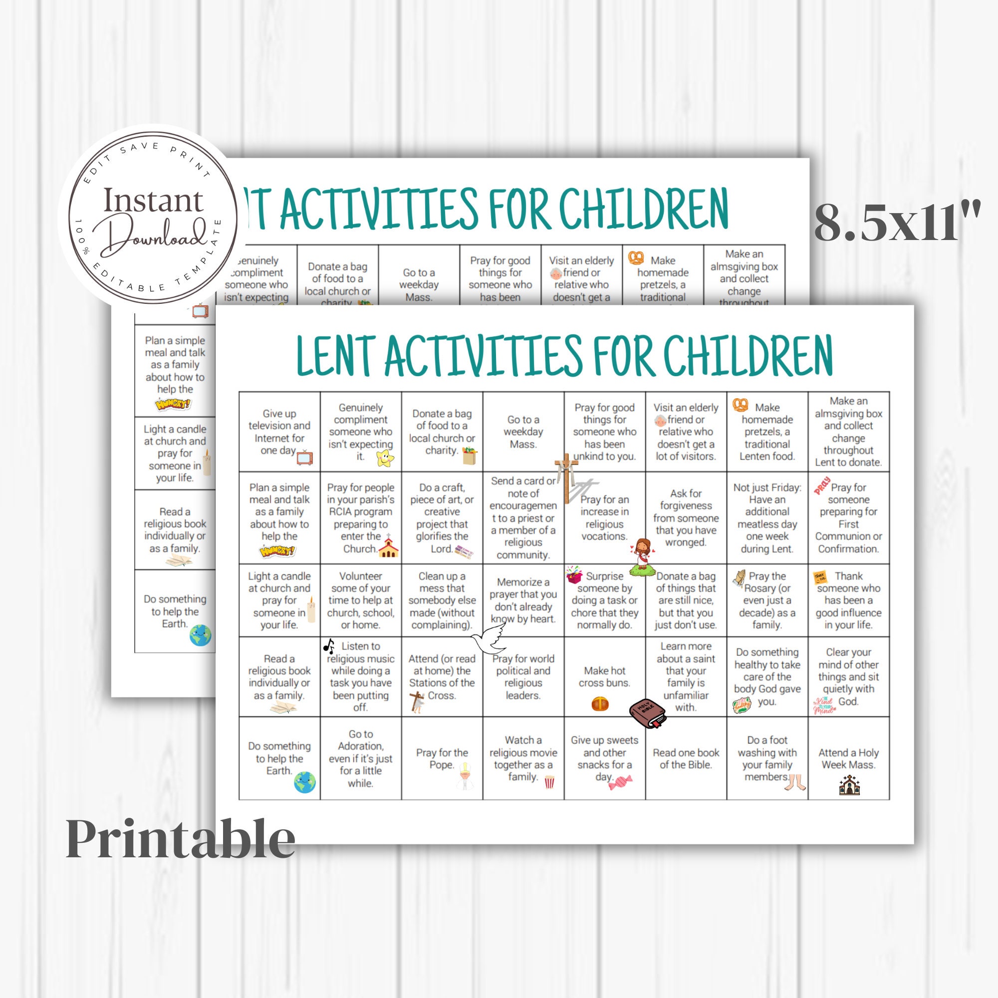 Lent Activities for Kids, Activities for Families, Lent Calendar ...