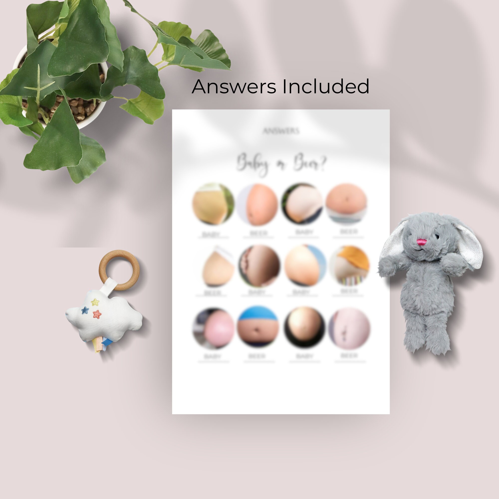 Baby Shower Games Belly Printable Shower Activity for - Etsy