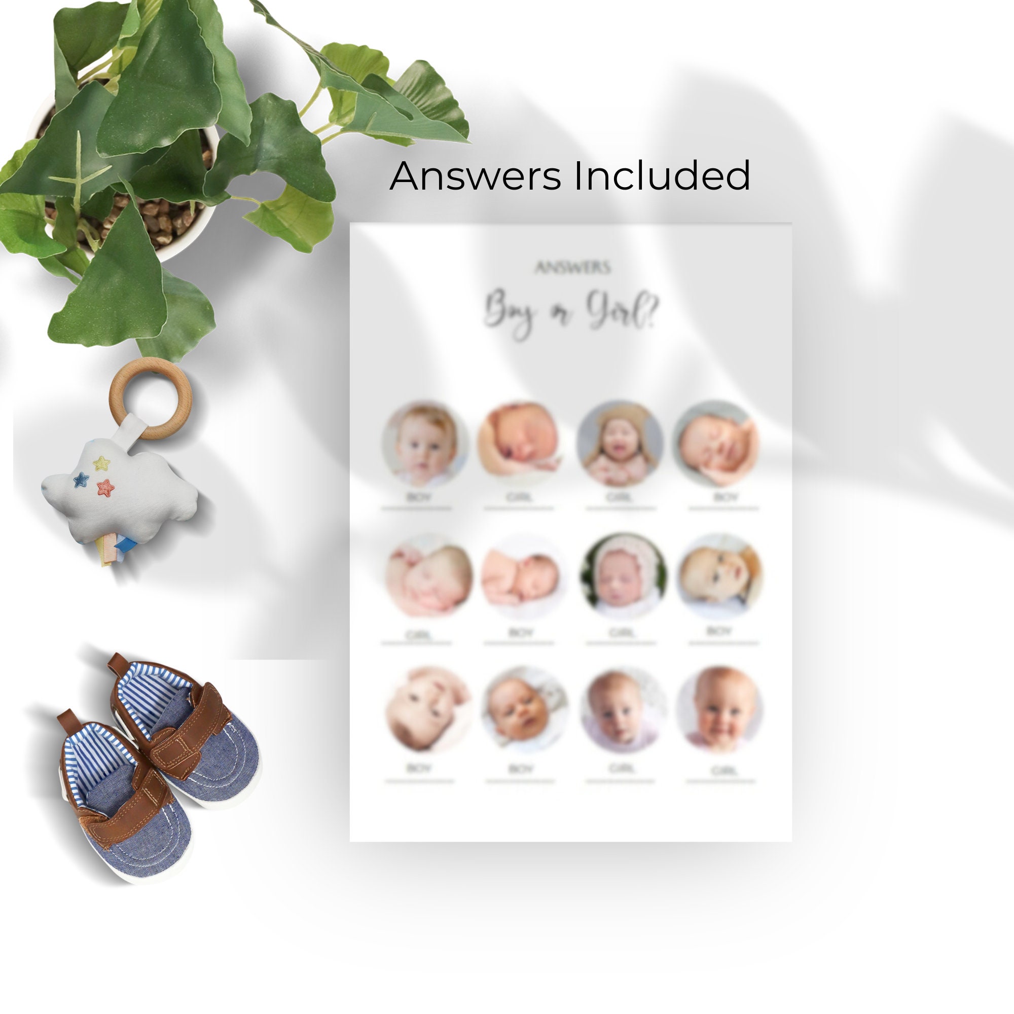Boy or Girl Baby Shower Game Printable Photo Guessing Quiz Ready to ...