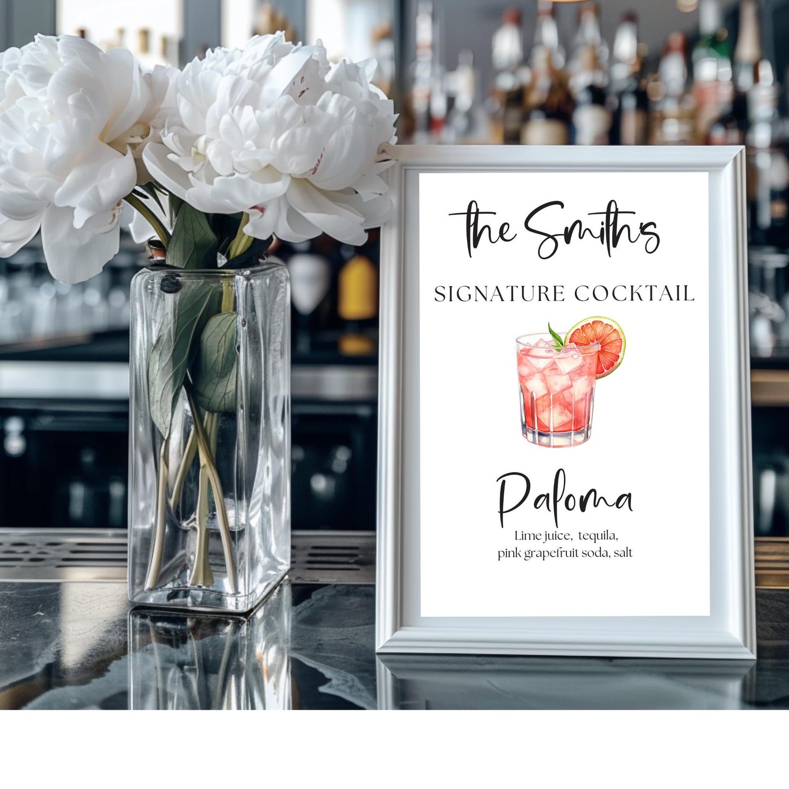 Paloma Signature Drink Sign, Wedding Bar Menu (editable, Printable) - Etsy