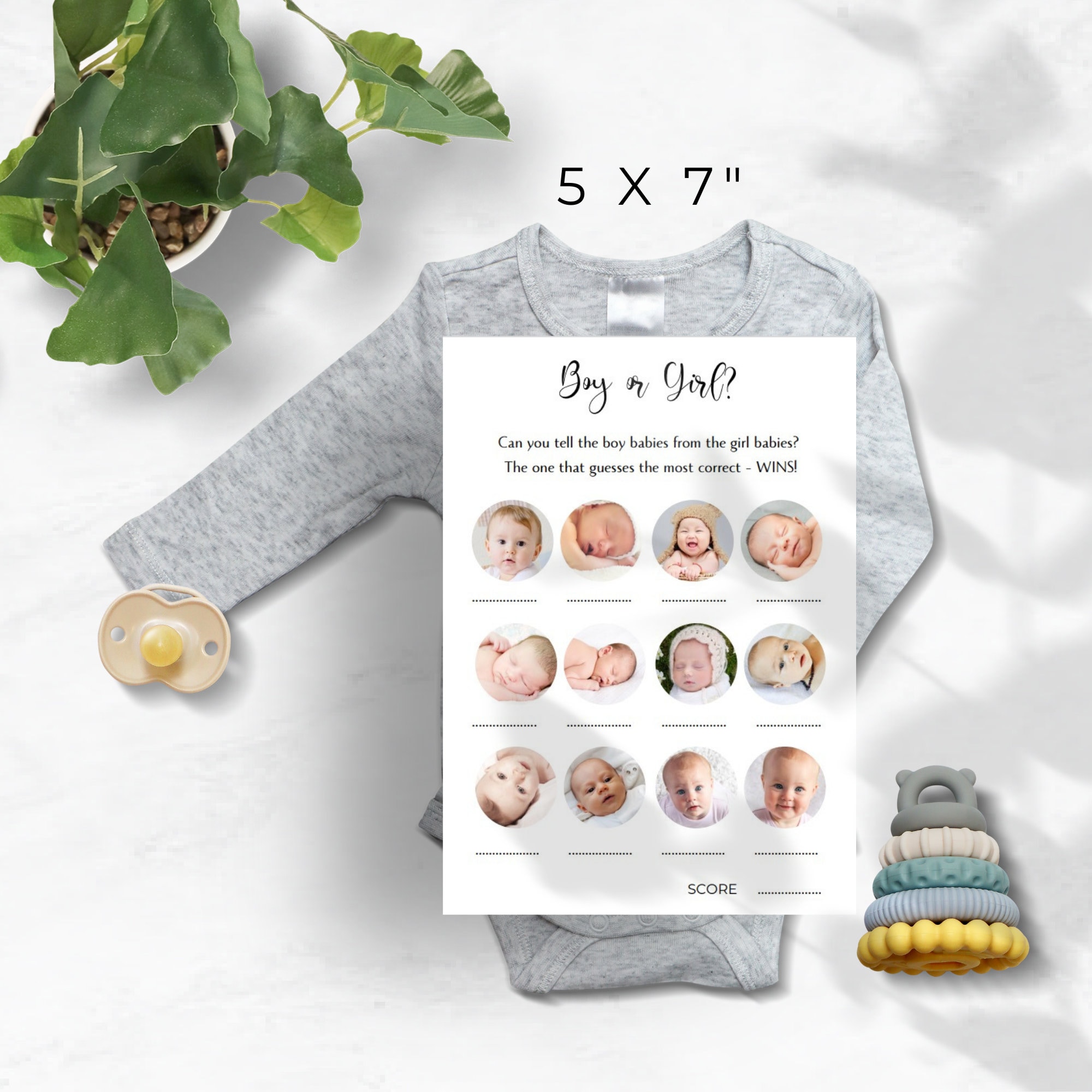 Boy or Girl Baby Shower Game Printable Photo Guessing Quiz Ready to ...