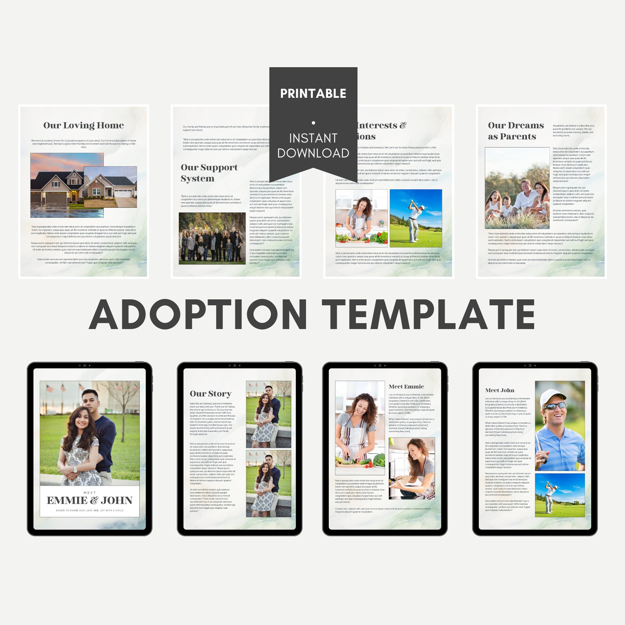 Adoption Profile Template Canva, Adoption Story, Editable, Digtial ...