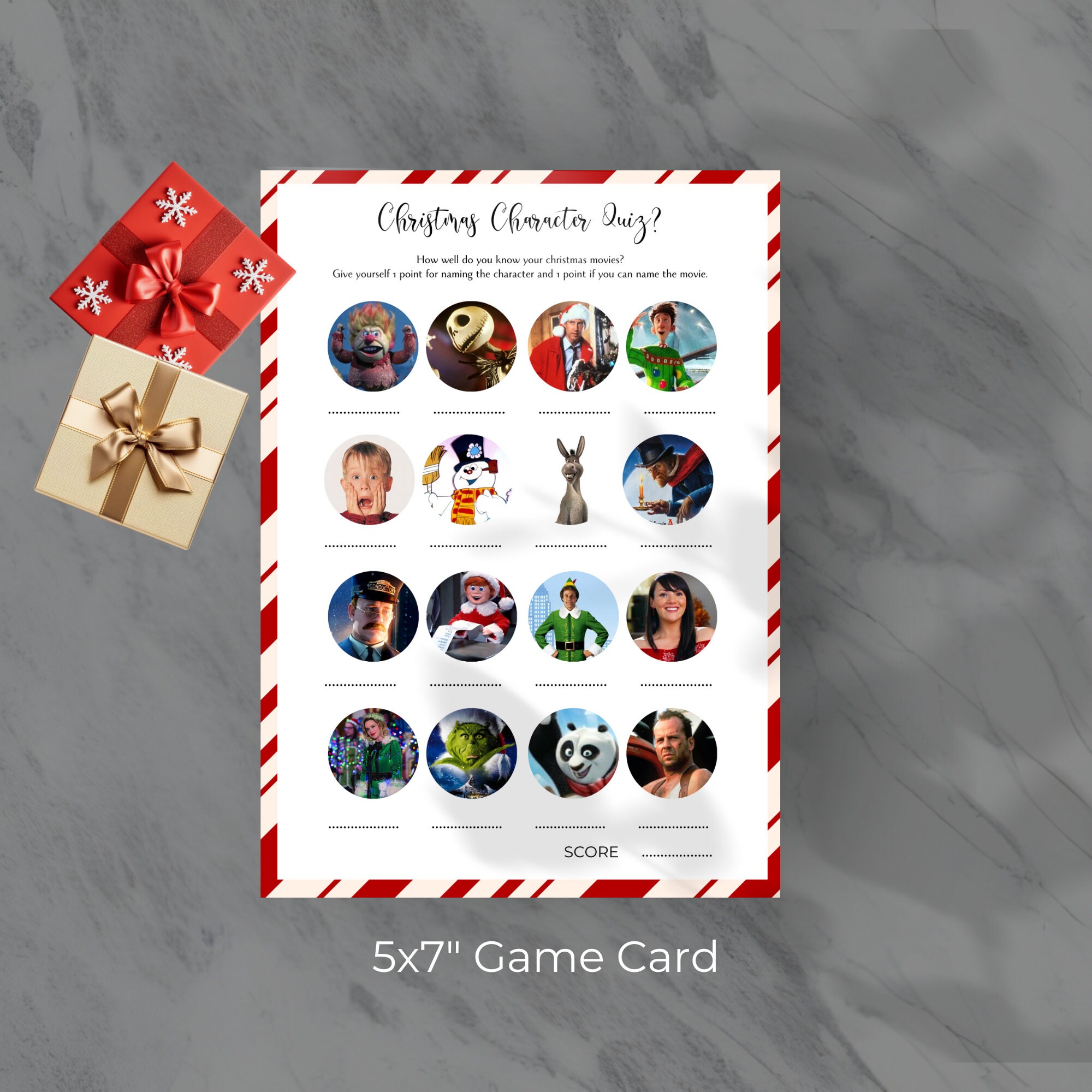 Christmas Movie Character Trivia Game, Friends DIY Party Activity ...