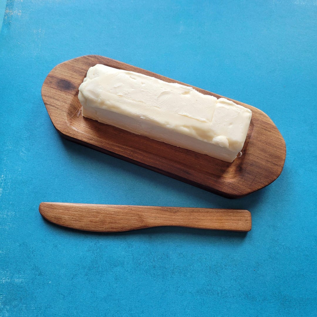 Handmade Wooden Butter Dish and Knife - Etsy