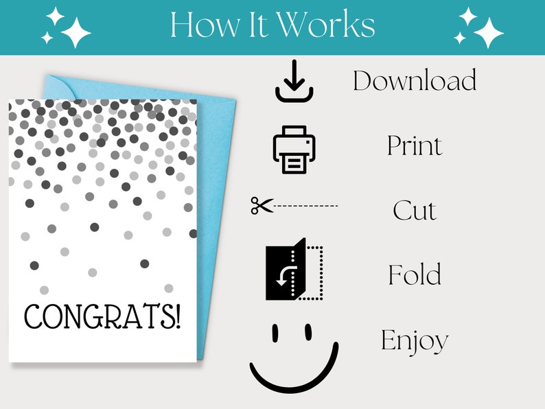 Printable 5x7 Office Congrats Card Instant Download PDF for Letter Size ...