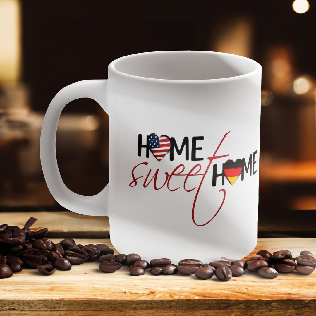 Home Sweet Home Coffee Mug, 11oz Ceramic, American Flag, Dual ...