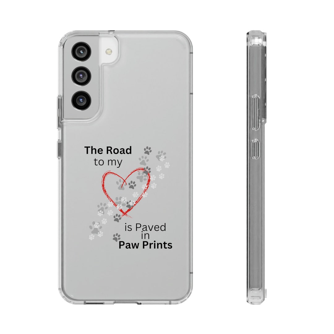 Paw Print Clear Cell Phone Case - Etsy