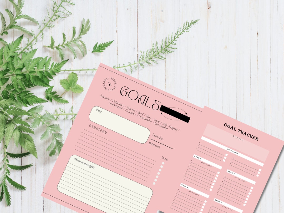 Goal Tracker/goal Planner/goal Book/editable Planner - Etsy