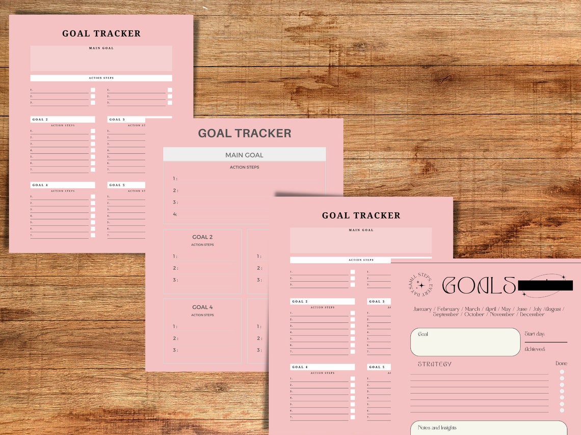 Goal Tracker/goal Planner/goal Book/editable Planner - Etsy