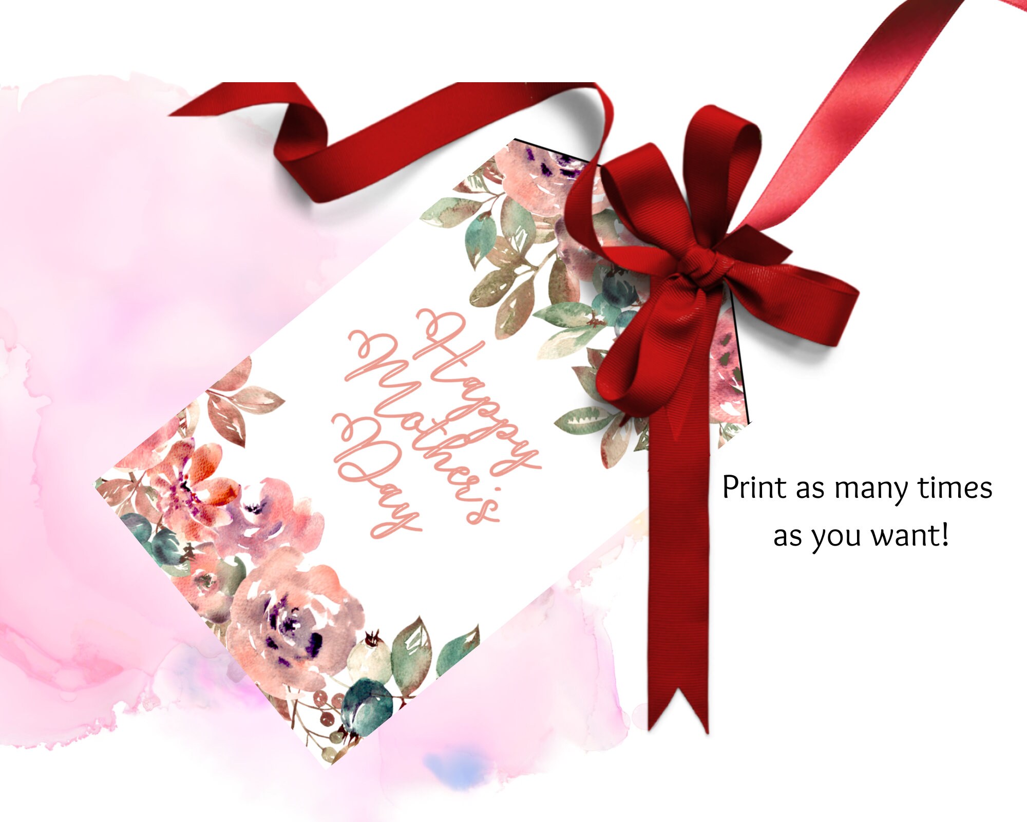 PRINTABLE GIFT TAGS for Mother's Day, Print at Home Gift Tags, Instant ...
