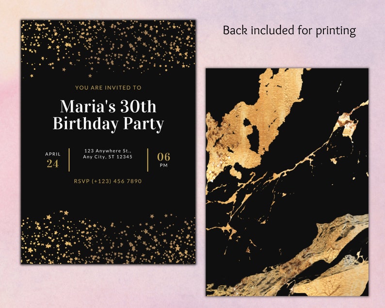 PRINTABLE BIRTHDAY INVITE, Editable Canva Template Invitation for Any ...