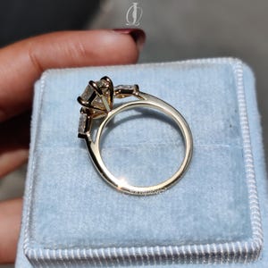 2.30 CT Step Cut Dutch Marquise Moissanite Three Stone Wedding Ring 14K Gold Promise Engagement ...