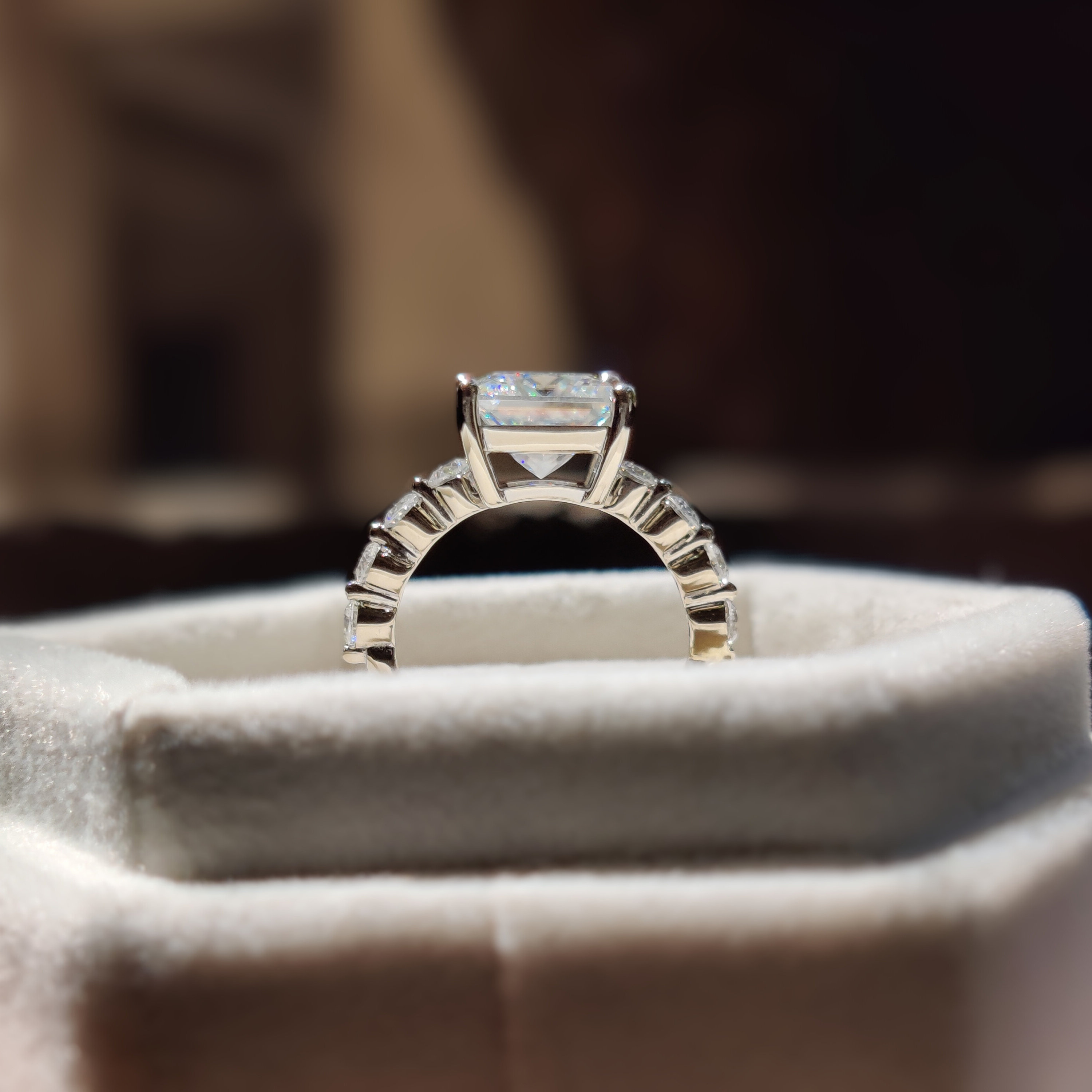 Princess Cut Moissanite Engagement Ring, Classic Anniversary Ring for ...