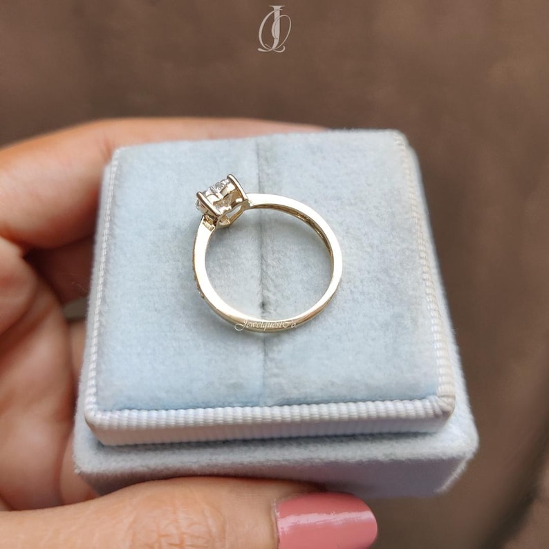Heart Cut CVD Diamond Engagement Rings for Women, Lab Grown Solitaire ...